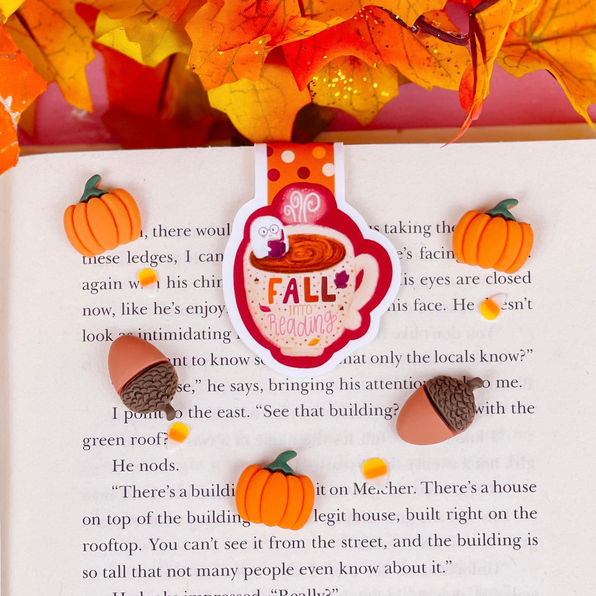 Fall Into Reading Boo-Mallow Magnetic Bookmark – Emily Cromwell Designs