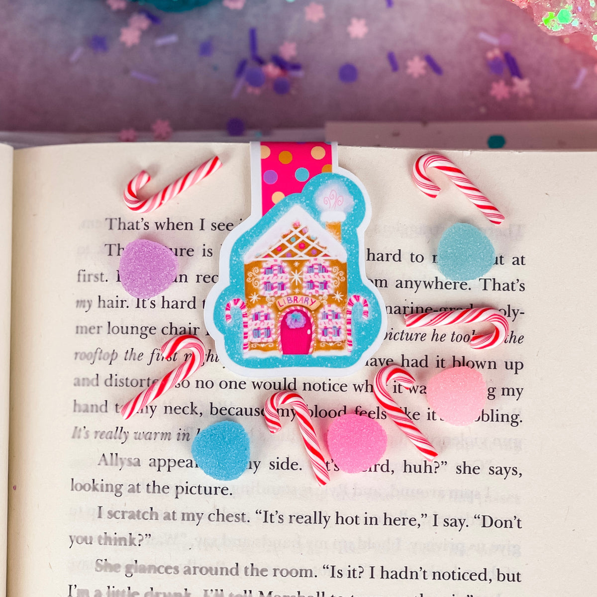 Gingerbread Library Magnetic Bookmark – Emily Cromwell Designs