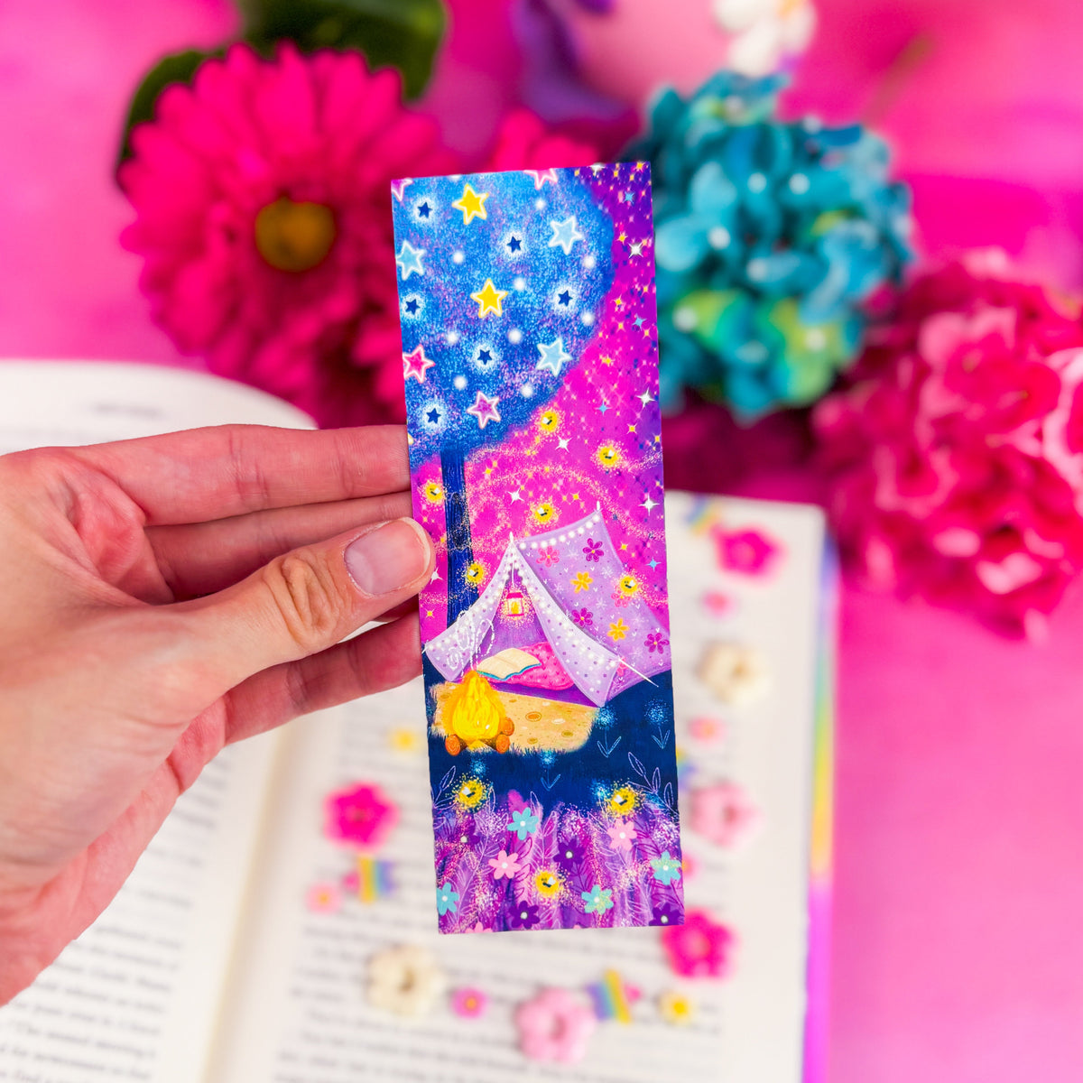 Cozy Reading Campfire Bookmark – Emily Cromwell Designs