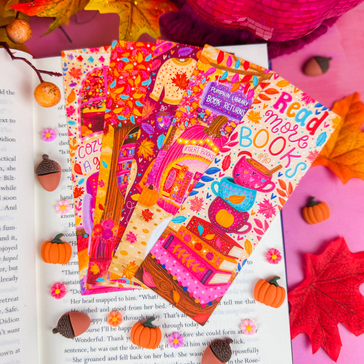 Cozy Autumn Chapters Bookmark Set or Individual – Emily Cromwell Designs