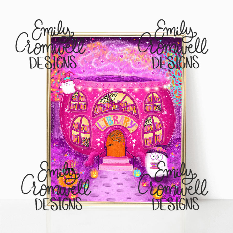 Cauldron Library Art Print – Emily Cromwell Designs