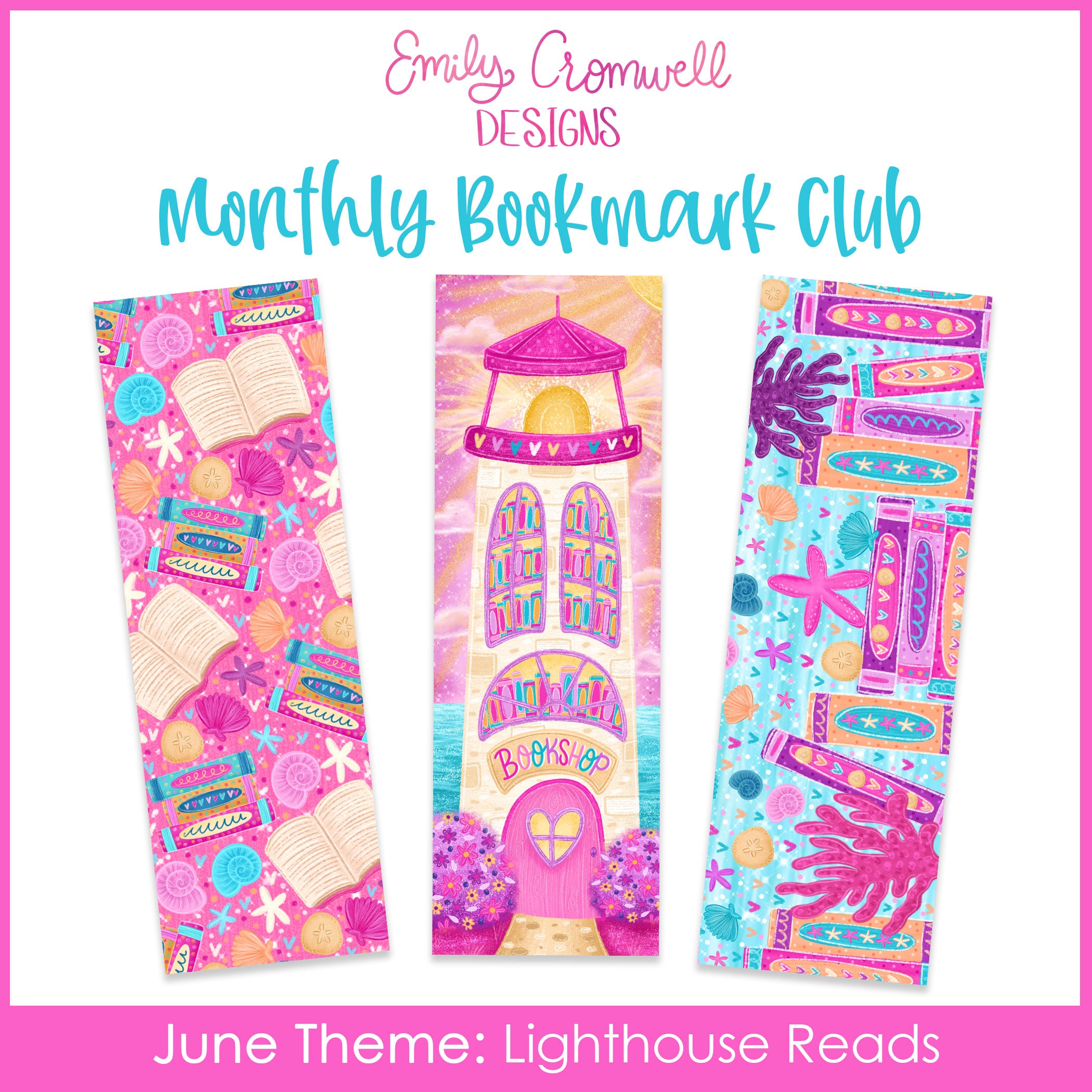 Monthly Bookmark Club (June) – Emily Cromwell Designs