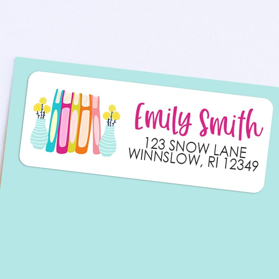 Book Stack Address Labels (Set of 30 Labels) – Emily Cromwell Designs